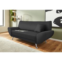 2-Sitzer Home Affaire, B:174cm H:78cm T:82cm, schwarz, Kunstleder SOFTLUX;Luxus-Microfaser ALCAZAR (100% Polyester);Feinstruktur (100% Polyester),