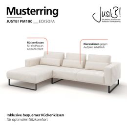 Ecksofa Musterring, B:292cm H:88cm T:185cm, grau, 94% Polyester, 6% Nylon, Wohnzimmer, Sofas, "JUSTB PM100, stilvoller Lounge-Komfort von