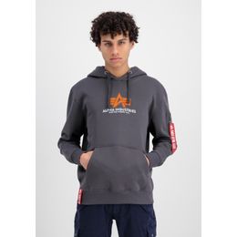 Herren Hoodie "Basic Hoodie BL Rubber", grau, Gr. S, Alpha Industries, Obermaterial: 80% Baumwolle, 20% Polyester, Sweatshirts