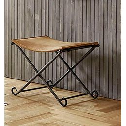 Hocker HAKU, B:58cm H:49cm T:50cm, braun, Flur, Hocker, "Pouf, Schemel, Stockerl", rechteckig - aus Leder Braun - B/T/H 58/50/49 cm