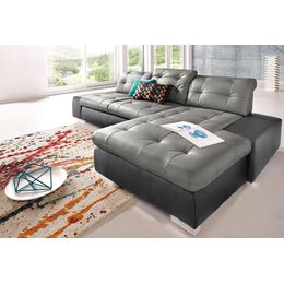 Sit & More Ecksofa SIT & MORE, B:284cm H:84cm T:109cm, schwarz, Kunstleder SOFTLUX/Struktur (100% Polyester);Kunstleder SOFTLUX/Feinstruktur (100%