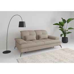 Sit & More 3-Sitzer SIT & MORE, B:212cm H:90cm T:122cm, grau, 95% Polyester, 5% Polyamid, Sofas, "Amica, inkl. Sitztiefenverstellung und Armteilverstellung",