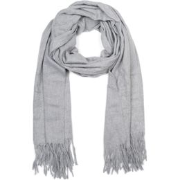 styleBREAKER Damen Schal "Weicher Schal Uni mit Fransen", grau, Modisch, Obermaterial: 100% Viskose CV., Modet&uuml;cher