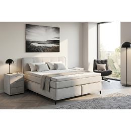 Jockenh&ouml;fer Boxspringbett, B:191cm L:212cm, beige, JOCKENH&Ouml;FER GRUPPE, Bezug Bett: Flachgewebe (100% Polyester);Topper und Matratzenspiegel: 100% Polyester,