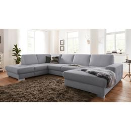 Sit & More Wohnlandschaft SIT & MORE, B:340cm H:82cm T:224cm, grau, Luxus-Microfaser ALTARA NUBUCK (100% Polyester) / Struktur (100% Polyester);Flachgewebe