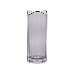 Beliani Blumenvase PERDIKI in Grau/Gold - (W) 11 x (H) 30 x (L) 11 cm | Gr.: onesize