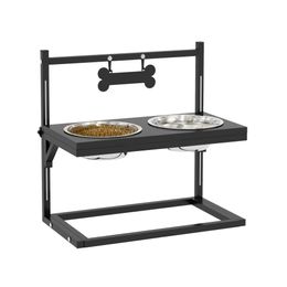 PawHut Erh&ouml;hter Hundenapf Schwarz | Gr.: onesize