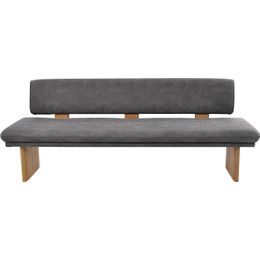 K+w Komfort & Wohnen Essbank, B:224cm H:89cm T:71cm, grau, K+W KOMFORT & WOHNEN, Wohnzimmer, Sitzb&auml;nke, "Longbeach Polsterbank", Spitzkissenoptik im Sitz, wahlweise in