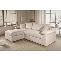 Ecksofa OTTO HOME, B:234cm H:46cm T:162cm, beige, 100%Polyester, Wohnzimmer, Sofas, "Cosy L-Form, B: 234 cm, Sitzaufbau im Sandwich-Federkern", 2