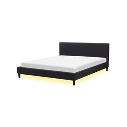 Beliani Doppelbett mit LED FITOU in Schwarz - (W) 190 x (H) 87 x (L) 214 cm | Gr.: onesize