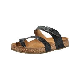 Haflinger Damen Zehentrenner "Haflinger Hausschuhe Leder", Gr. 42, schwarz, Leder, Schuhe