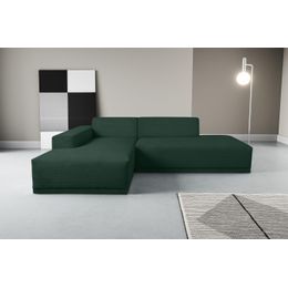 Ecksofa WERK2, B:264cm H:70cm T:188cm, gr&uuml;n, 100% Polyester, Wohnzimmer, Sofas, "Apollo 264 x 188 cm modern und bequem", Waffelcord, L-Form