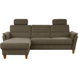 Ecksofa Home Affaire, B:244cm H:89cm T:163cm, gr&uuml;n, 100% Polyester;Struktur (100% Polyester);Luxus-Microfaser in Lederoptik (100% Polyester),