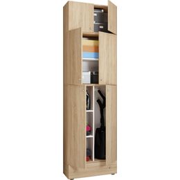 Mehrzweckschrank Vcm, B:70cm T:39cm, braun, Obermaterial: 100% Holz Wood., K&uuml;che, Schr&auml;nke, "Holz Besenschrank Staubsauger Putzschrank Lona SA"