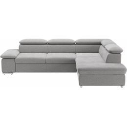 Sit & More Ecksofa SIT & MORE, B:272cm H:73cm T:226cm, grau, 100% Polyester, Wohnzimmer, Sofas, "Valantine, L-Form, B: 272 cm, Bettfunktion opt.,