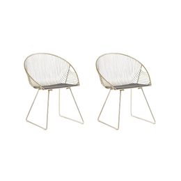 Beliani 2er-Set Esszimmerstuhl AURORA in Gold | Gr.: onesize