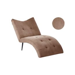 Beliani Chaiselongue QUILLY in Beige/Schwarz - (W) 83 x (H) 97 x (L) 153 cm | Gr.: onesize