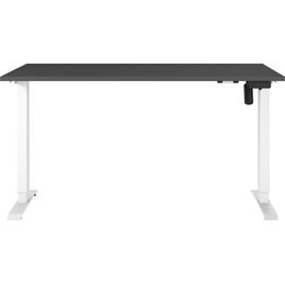 Schreibtisch Germania, B:140cm H:120cm T:80cm, grau, B&uuml;ro, Tische, "Boras", Breite 120/140/160/180 cm, Metallgestell, elektrisch h&ouml;henverstellbar