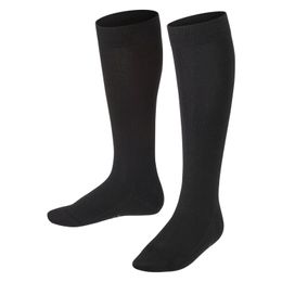 Falke Kinder Kniestr&uuml;mpfe "Family", Gr. 31, schwarz, Obermaterial: 92% Baumwolle CO. 7% Polyamid PA. 1% Elasthan EL., glatt, Socken