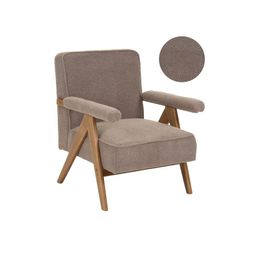 Beliani Sessel EVJE in Beige/Braun - (W) 70 x (H) 81 x (L) 72 cm | Gr.: onesize