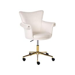Beliani B&uuml;rostuhl VELENCIA in Wei&szlig;/Gold - (W) 64 x (H) 85 x (L) 60 cm | Gr.: onesize