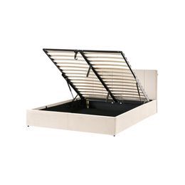 Beliani Doppelbett DREUX in Beige/Schwarz - (W) 171 x (H) 90 x (L) 214 cm | Gr.: onesize