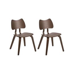 Beliani 2er-Set Esszimmerstuhl DIANA in Braun | Gr.: onesize