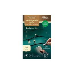 Lumineo USB-Lichterkette BASIC Twinkle, 100 LED 7,4 m schwarzes Kabel in warm wei&szlig; | Gr.: onesize