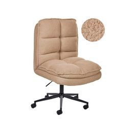 Beliani Chefsessel ADDISON in Beige/Schwarz - (W) 56 x (H) 98 x (L) 64 cm | Gr.: onesize