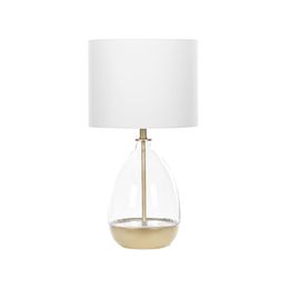 Beliani Tischleuchten OKARI in Wei&szlig;/Gold/Transparent - (W) 33 x (H) 63 x (L) 33 cm | Gr.: onesize