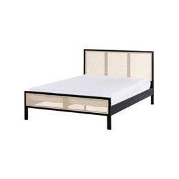 Beliani Doppelbett SALERNAS in Schwarz/Braun - (W) 146 x (H) 100 x (L) 206 cm | Gr.: onesize