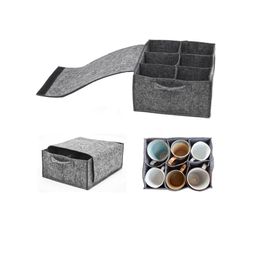 DuneDesign Campingtasche Becher Organizer Filz Grau anthrazit | Gr.: onesize