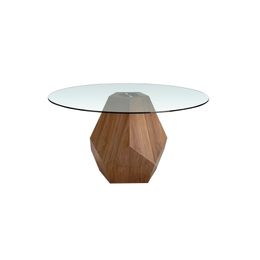 Angel Cerd&aacute; Esstisch 1093 in Glas/Walnuss &ndash; &Oslash;150 x (H)75 cm | Gr.: onesize
