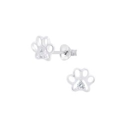 Alexander York Ohrringe, Ohrstecker PFOTE mit Zirkonia in 925 Sterling Silber, 2-tlg. | Gr.: onesize
