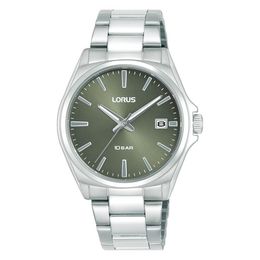 Lorus Damen Quarzuhr, gr&uuml;n, Armbanduhren, Armbanduhr, Damenuhr, Edelstahlarmband, analog, Tag