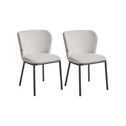 Beliani 2er-Set Esszimmerstuhl ARTESIA in Beige/Schwarz | Gr.: onesize