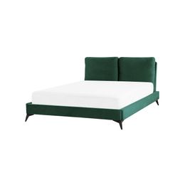 Beliani Doppelbett MELLE in Gr&uuml;n/Schwarz - (W) 156 x (H) 98 x (L) 233 cm | Gr.: onesize