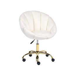 Beliani B&uuml;rostuhl ANNABELLE in Wei&szlig;/Gold - (W) 66 x (H) 81 x (L) 39 cm | Gr.: onesize