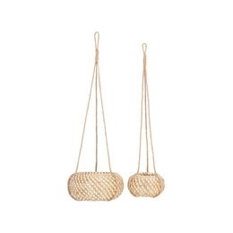 Beliani 2er-Set Indoor Blumentopf REMORA in Braun | Gr.: onesize