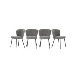 CALICOSY 4er-Set St&uuml;hle MEGAN in Grau - (W) 47 x (H)47 x (L)58 cm | Gr.: onesize