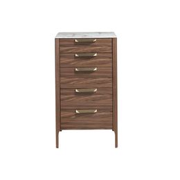 Angel Cerd&aacute; Chiffonier 7039 in Walnuss / Stahl / Wei&szlig; &ndash; (B)60 x (H)107 x (T)45 cm | Gr.: onesize