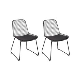 Beliani 2er-Set Esszimmerstuhl PENSACOLA in Schwarz | Gr.: onesize