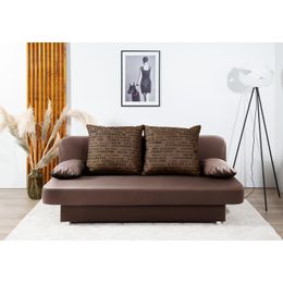 Schlafsofa Collection AB, B:186cm H:94cm T:85cm, braun, Jugendzimmer, Sofas, "Ulla, B: 186 cm, Liegel. 142x186 cm", Schlaffunktion, Bettkasten & 2