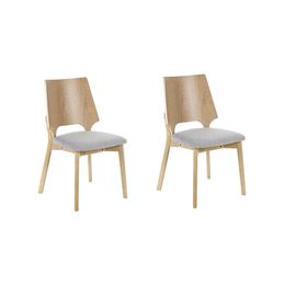 Beliani 2er-Set Esszimmerstuhl ABEE in Braun/Grau | Gr.: onesize