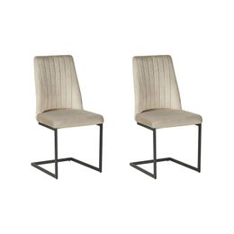 Beliani 2er-Set Esszimmerstuhl LAVONIA in Grau/Schwarz | Gr.: onesize
