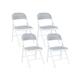 Beliani 4er-Set Konferenzstuhl SPARKS in Grau/Wei&szlig; | Gr.: onesize