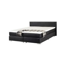 Beliani Doppelbett PRESIDENT in Schwarz/Silber - (W) 190 x (H) 90 x (L) 210 cm | Gr.: onesize