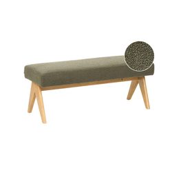 Beliani Bettbank TAMRE in Gr&uuml;n/Braun - (W) 118 x (H) 48 x (L) 46 cm | Gr.: onesize