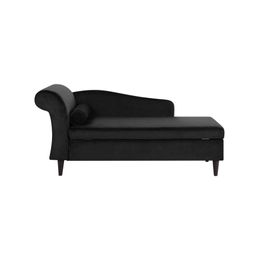Beliani Chaiselongue LUIRO in Schwarz/Braun - (W) 160 x (H) 77 x (L) 70 cm linksseitig | Gr.: onesize