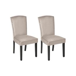 Beliani 2er-Set Esszimmerstuhl PISECO in Grau/Schwarz | Gr.: onesize